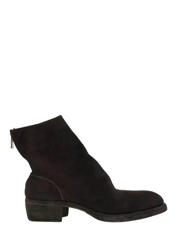 Guidi Rear-zip Suede Boots - Brown