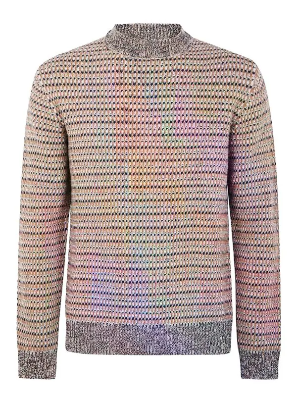 ZANONE Wool Geometric Knit Sweater - Neutrals