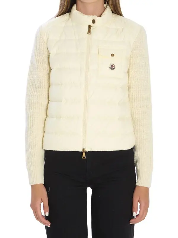 Moncler Short Padded Cardigan - White