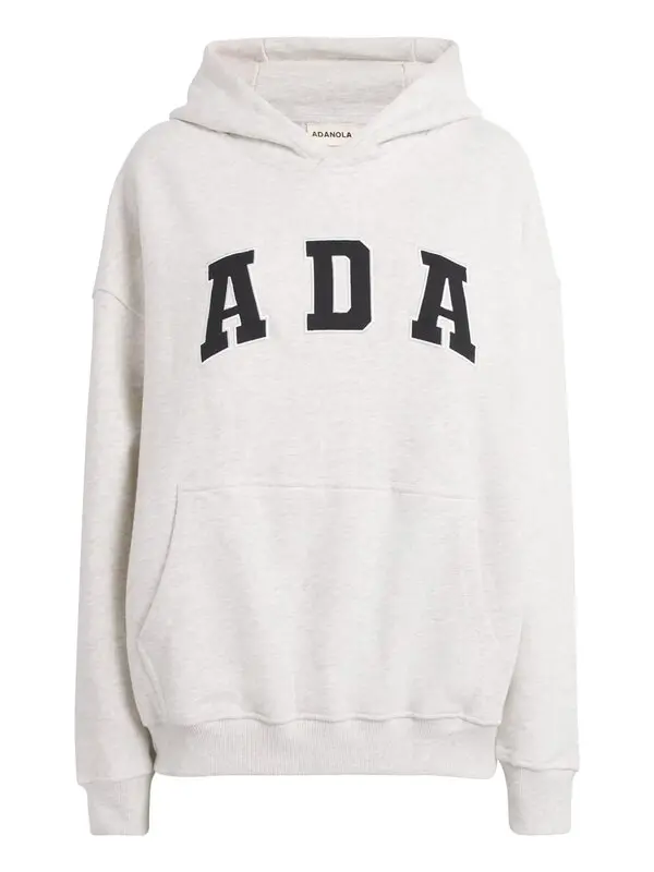 ADANOLA Organic Cotton Logo Hoodie - Grey