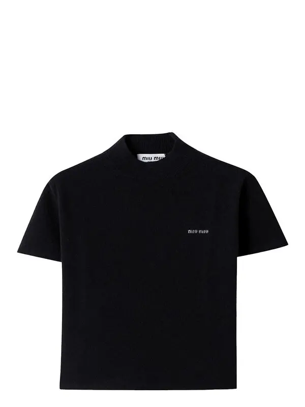 Miu Miu Cashmere Mock-neck Sweater - Bleu