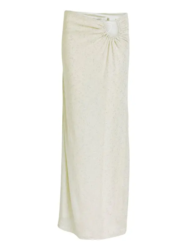 Christopher Esber Imber Cut-out Metallic-knit Maxi Skirt - Ecru