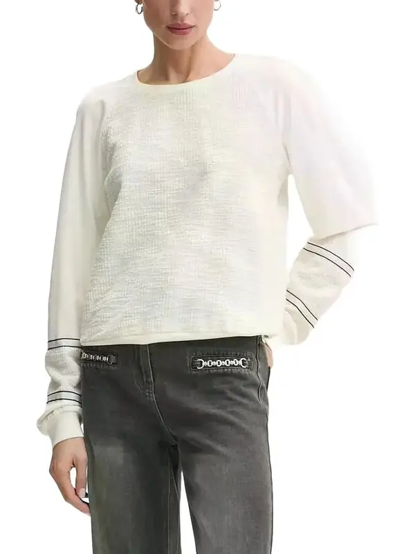 Liu Jo Raglan-sleeve Tweed Sweatshirt - Neutrals