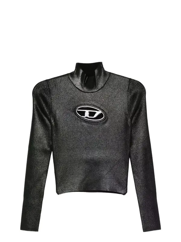 Diesel High-neck Ribbed Top - Black