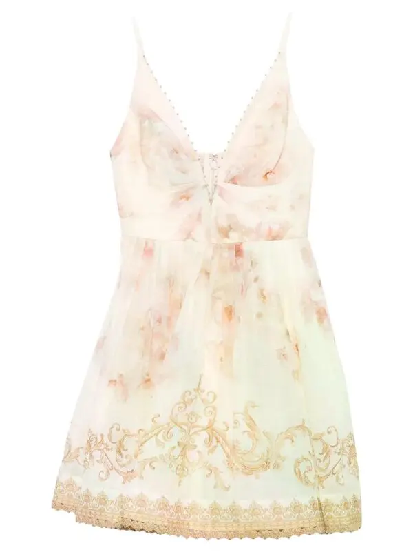 Zimmermann Hypnotic Trimmed Mini Dress - Neutrals
