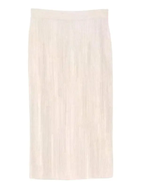 N.peal Rib Knit Skirt - Neutrals