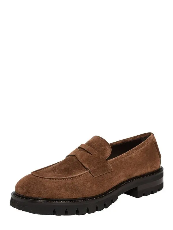 FERRAGAMO Aspen Auckland Suede Loafers - Midbrown