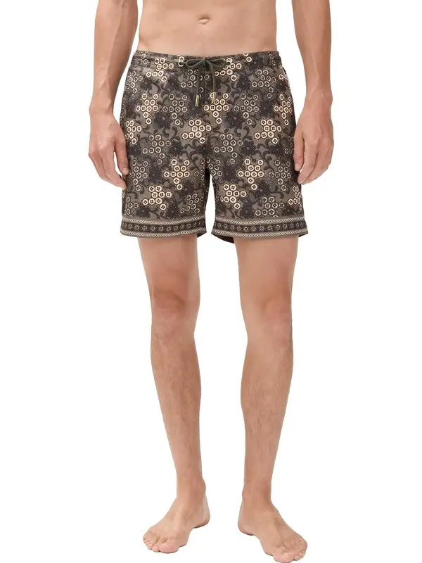 Orlebar Brown Bulldog Drawcord Paisley Bloom 6" Shorts - Bronze