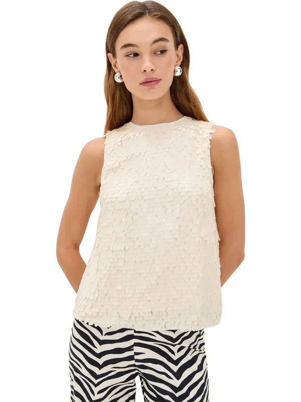 SIMONMILLER Sequin Shirley Top - Bone