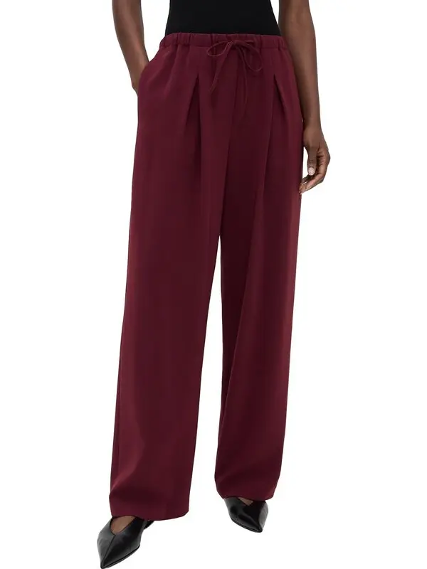 Theory Pleated Trousers - Grenache