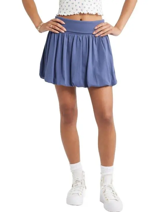 Bp. Bubble Hem Miniskirt - Blue Indigo