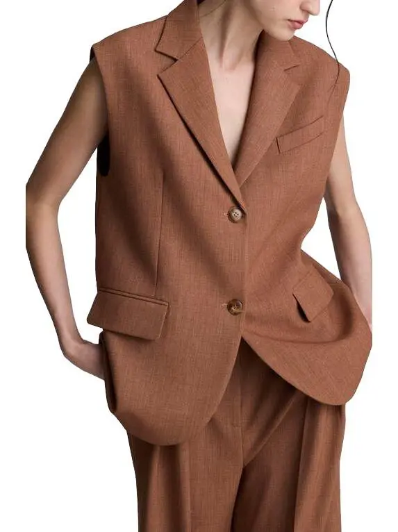 KENNETH COLE Oversized Vest - Russet Melange