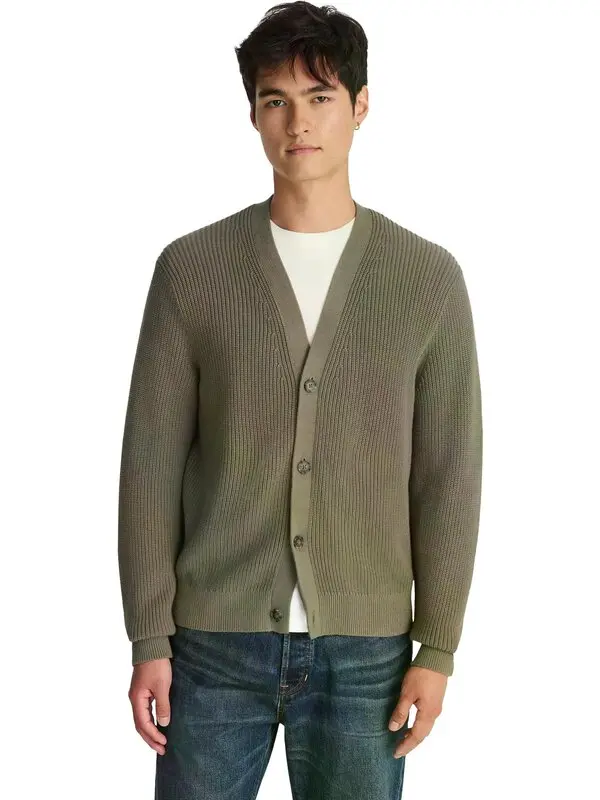 Madewell Cotton Shaker-stitch Cardigan - Pressed Sage