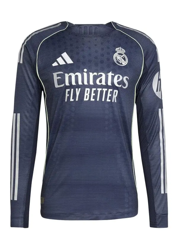 Adidas Real Madrid 25/26 Long Sleeve Away Authentic Jersey - Blue