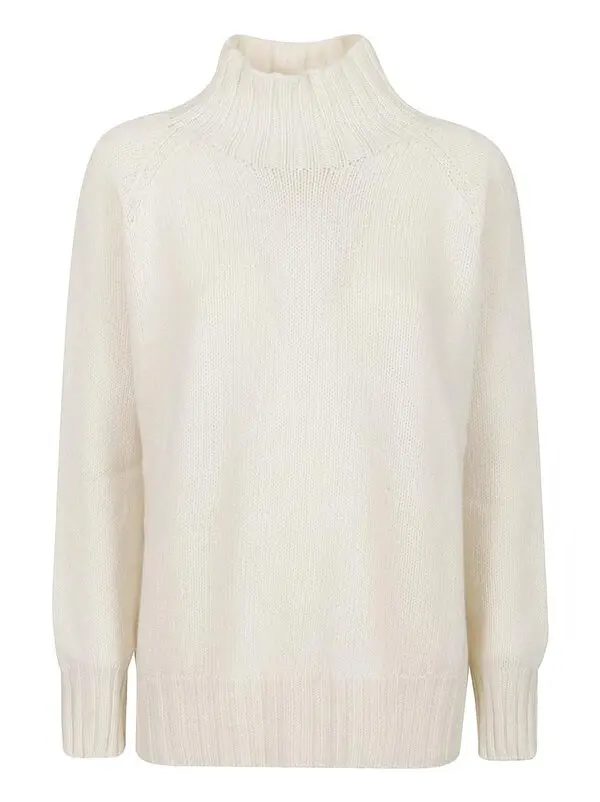 ARAGONA Raglan Sleeve Cashmere Sweater - White