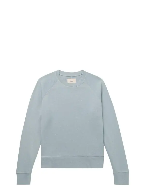 Folk Cotton-blend Jersey Sweatshirt - Blue
