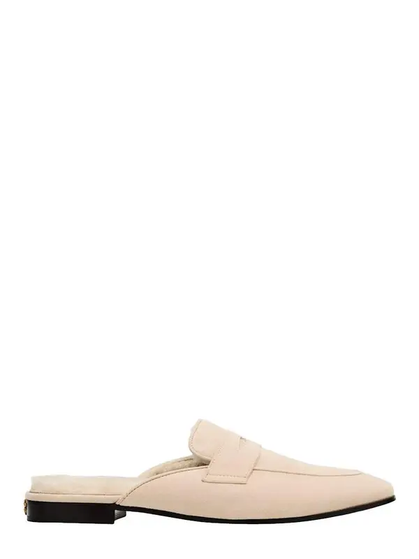 BOUGEOTTE Nomad Shearling-lined Loafer Mules - Beige