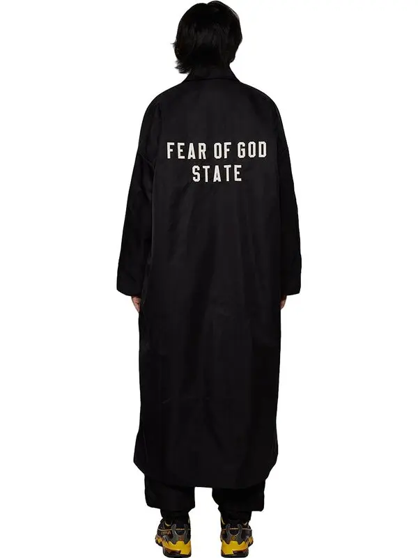 Fear Of God Long Sleeve Trench Coat - Black