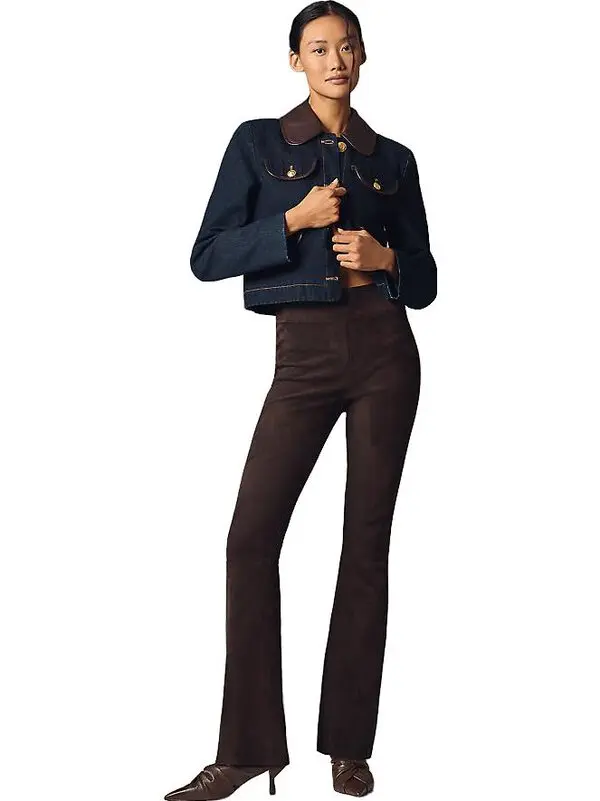Walter Baker Lexie Mid-rise Suede Flare Pants - Brown