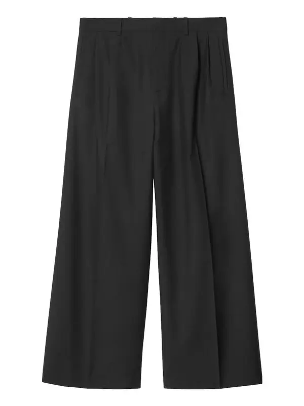 Cos Pleated Wide-leg Wool Pants - Black
