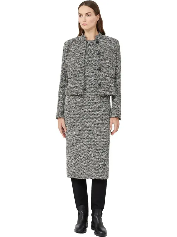 Max Mara Bouclé Jersey Midi Dress - Black