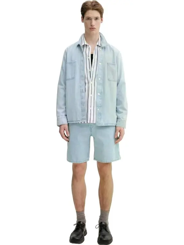 Marc O'polo Embroidered-logo Denim Shirt - Blue