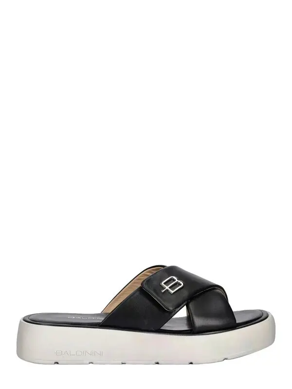 BALDININI Cross-strap Platform Sandals - Black