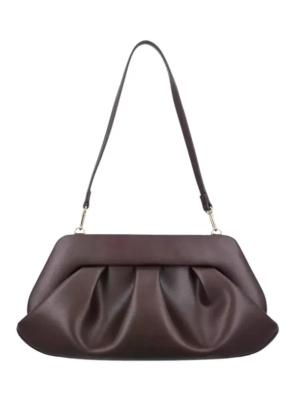 THEMOIRE Emera Pleated Clutch Bag - Brown