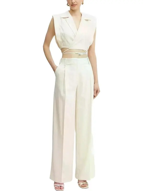 SIMONA CORSELLINI Tie-front Sleeveless Top - White