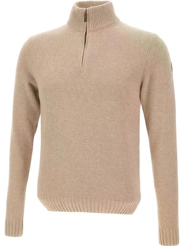 COLMAR Ribbed Half-zip Sweater - Neutrals