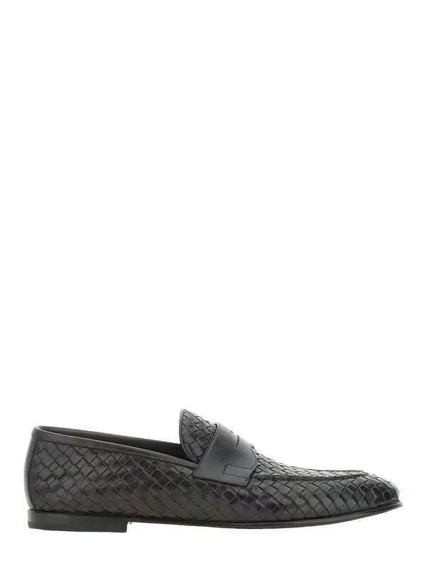 Neil Barrett Woven Leather Loafers - Brown