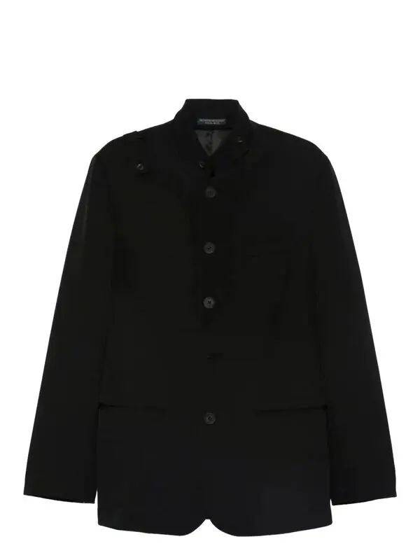 Yohji Yamamoto Buttoned Mandarin Collar Jacket - Black