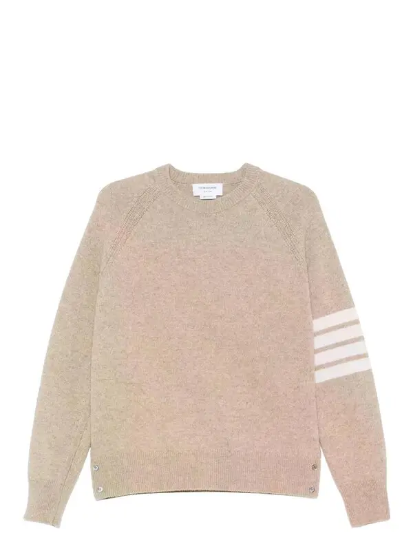 Thom Browne 4-bar Stripe Shetland Wool Sweater - Brown