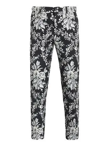 Dolce & Gabbana Floral Jacquard Tapered Casual Pants - Black