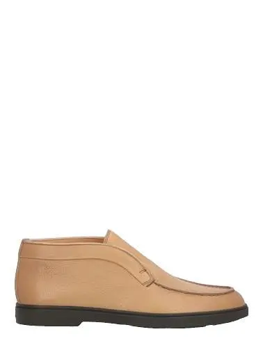 Santoni Leather Ankle Boots - Beige
