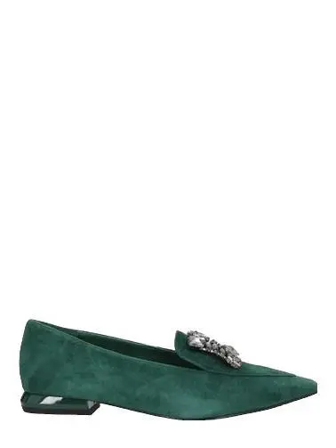 TOSCA BLU Camel Leather Loafers - Green