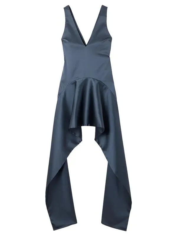 JW Anderson Draped Satin High-low Dress - Blue