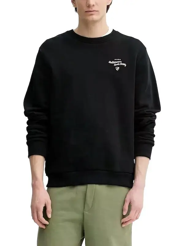 LES DEUX Graphic-print Crew-neck Sweatshirt - Black