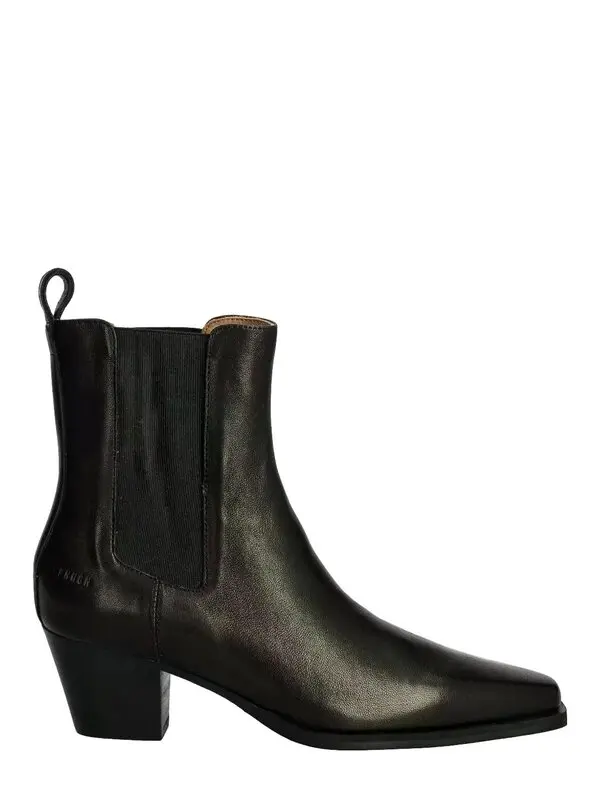 SUMMERY COPENHAGEN Elastic-panel Pointed-toe Boots - Black