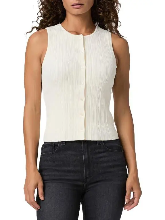 Paige Leira Button Front Sweater Tank - Antique White