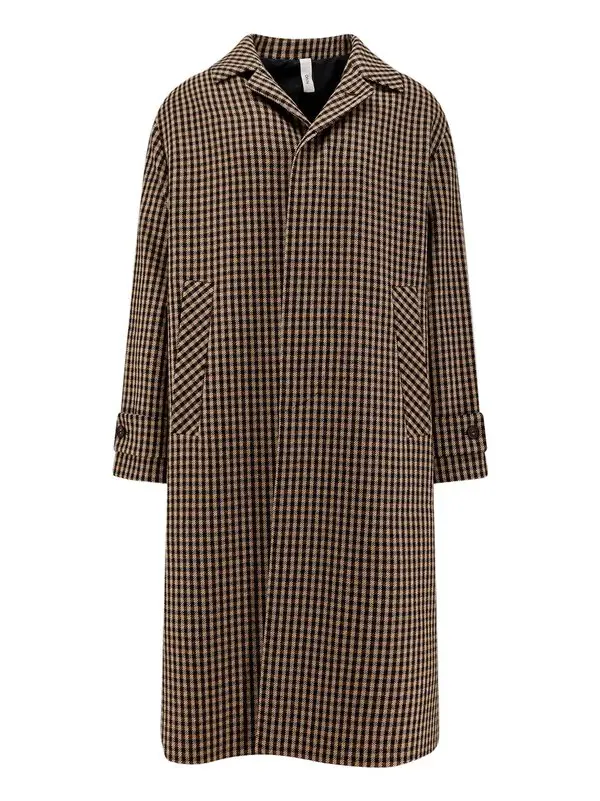 HEVO Baia Del Monaco Madras Wool-blend Coat - Brown