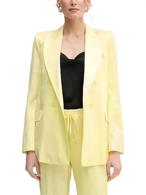 Ermanno Scervino Padded-shoulder Double-breasted Blazer - Yellow