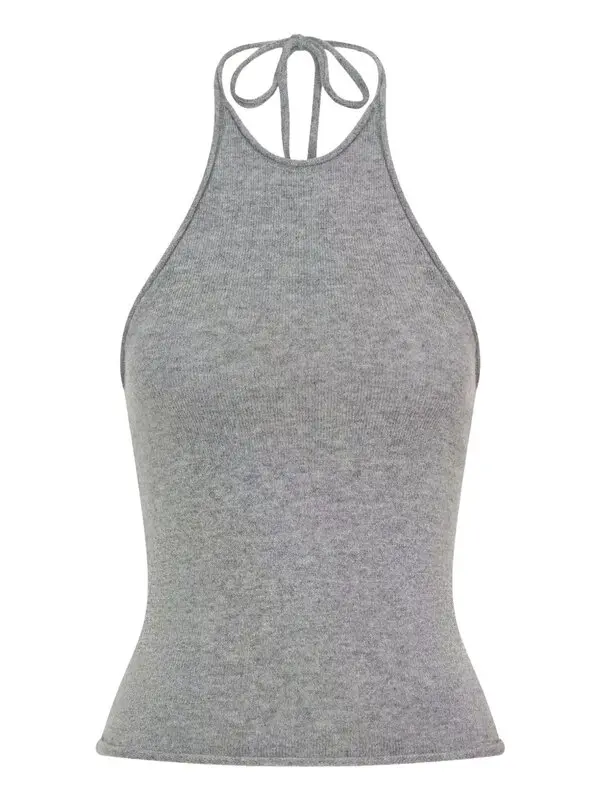 Christopher Esber Halterneck Cashmere Knit Top - Grey