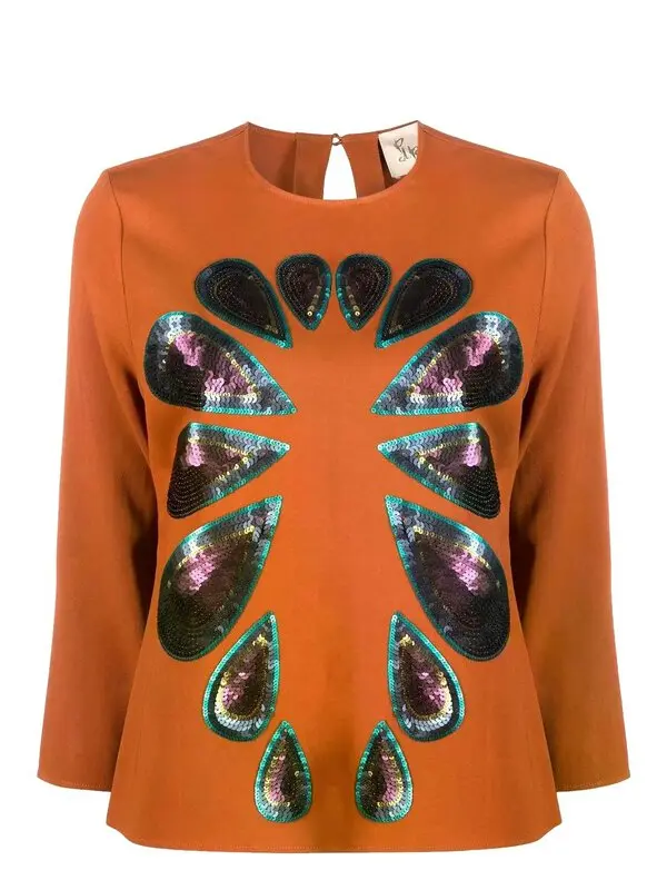 PAULA Lapis Sequin-embellished Blouse - Brown