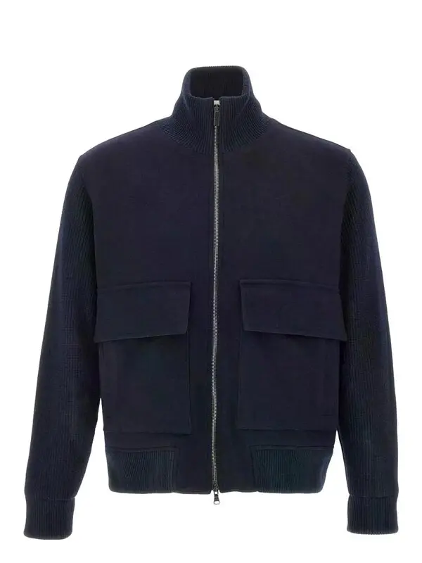 Paul & Shark Knit-sleeves Jacket - Blue