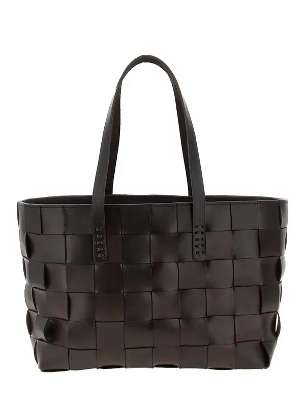 Dragon Diffusion Japan Hand-woven Buffalo Leather Tote - Brown