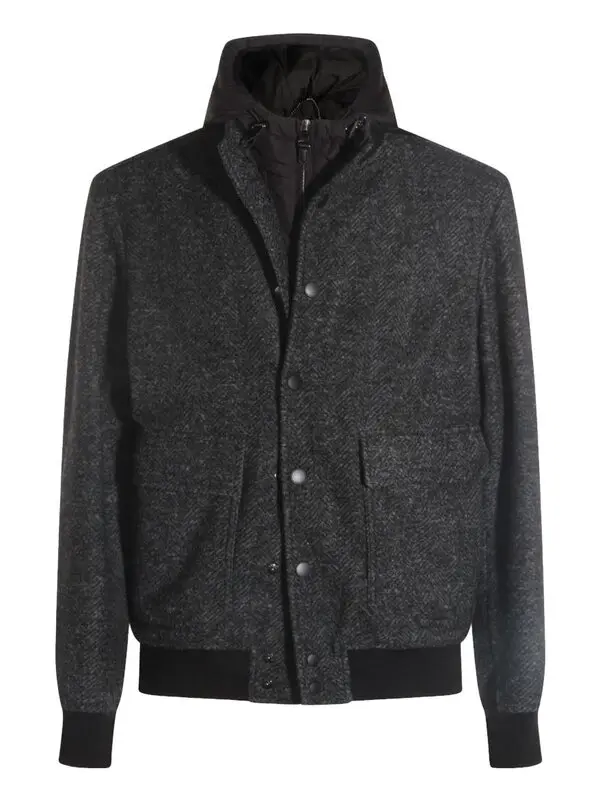 Canali Wool Blend Casual Jacket - Multicolor