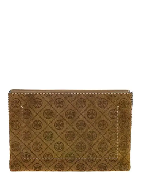 Tory Burch Logo-monogram Clutch - Brown