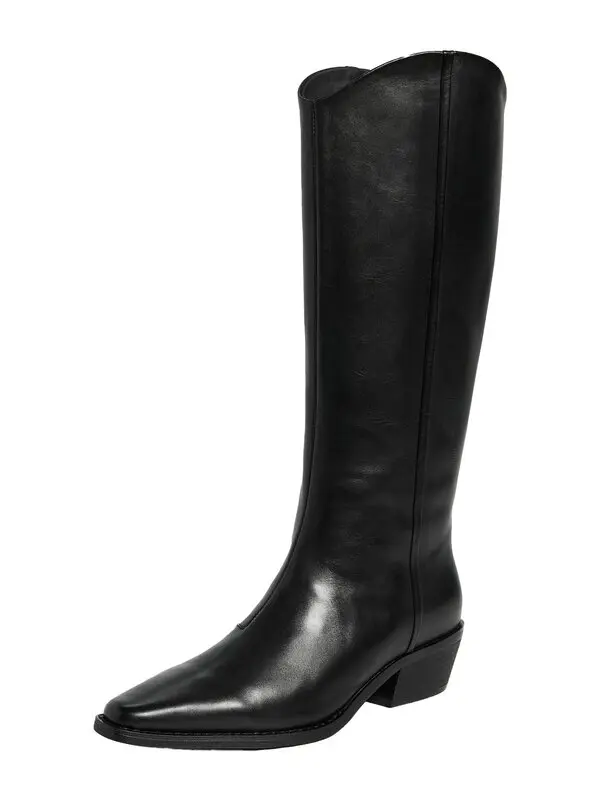 BLACK SUEDE STUDIO Lane Boots - Black Leather