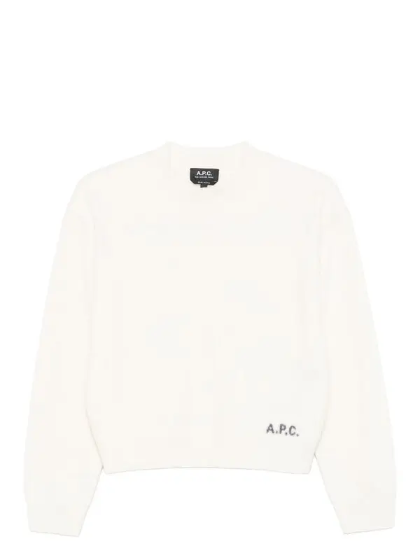 A.p.c. Knitted Virgin Wool Sweater - White